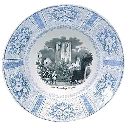 Vintage English Transferware Castle Scene Plate | Chairish