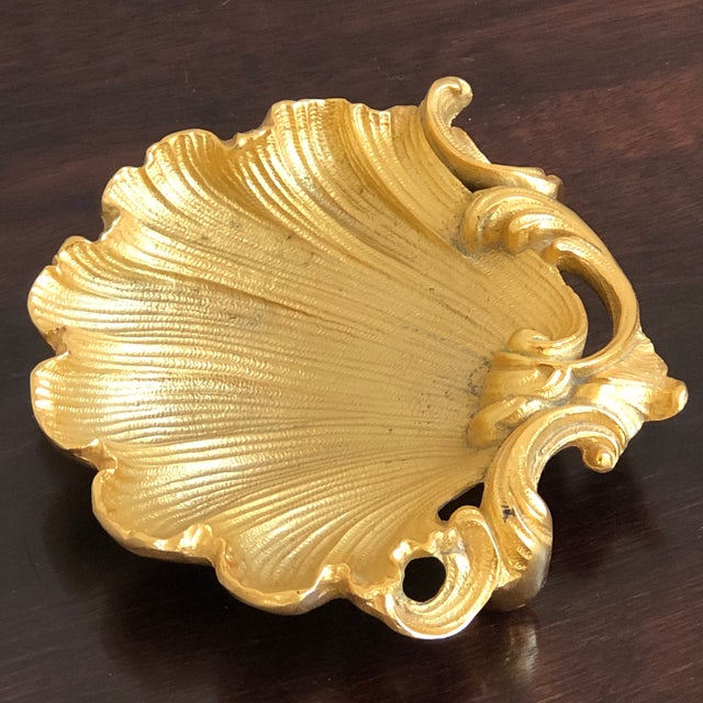 Vintage Heavy Gilt Shell Form Rococo Style Soapdish | Chairish