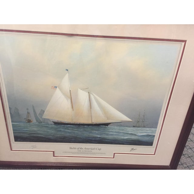 Tim Thompson America's Cup Lithograph the Schooner | Chairish