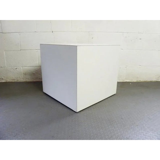 1960s Mid Century Modern Accent White Cube Table | Chairish