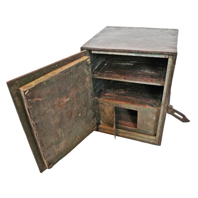 Antique India Iron Safe Box | Chairish