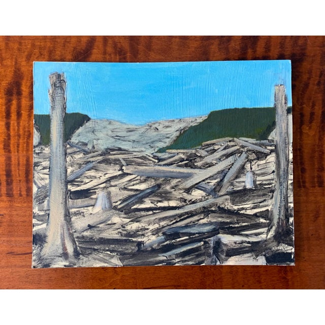 Oil Painting of a Pacific Northwest Logging Scene | Chairish