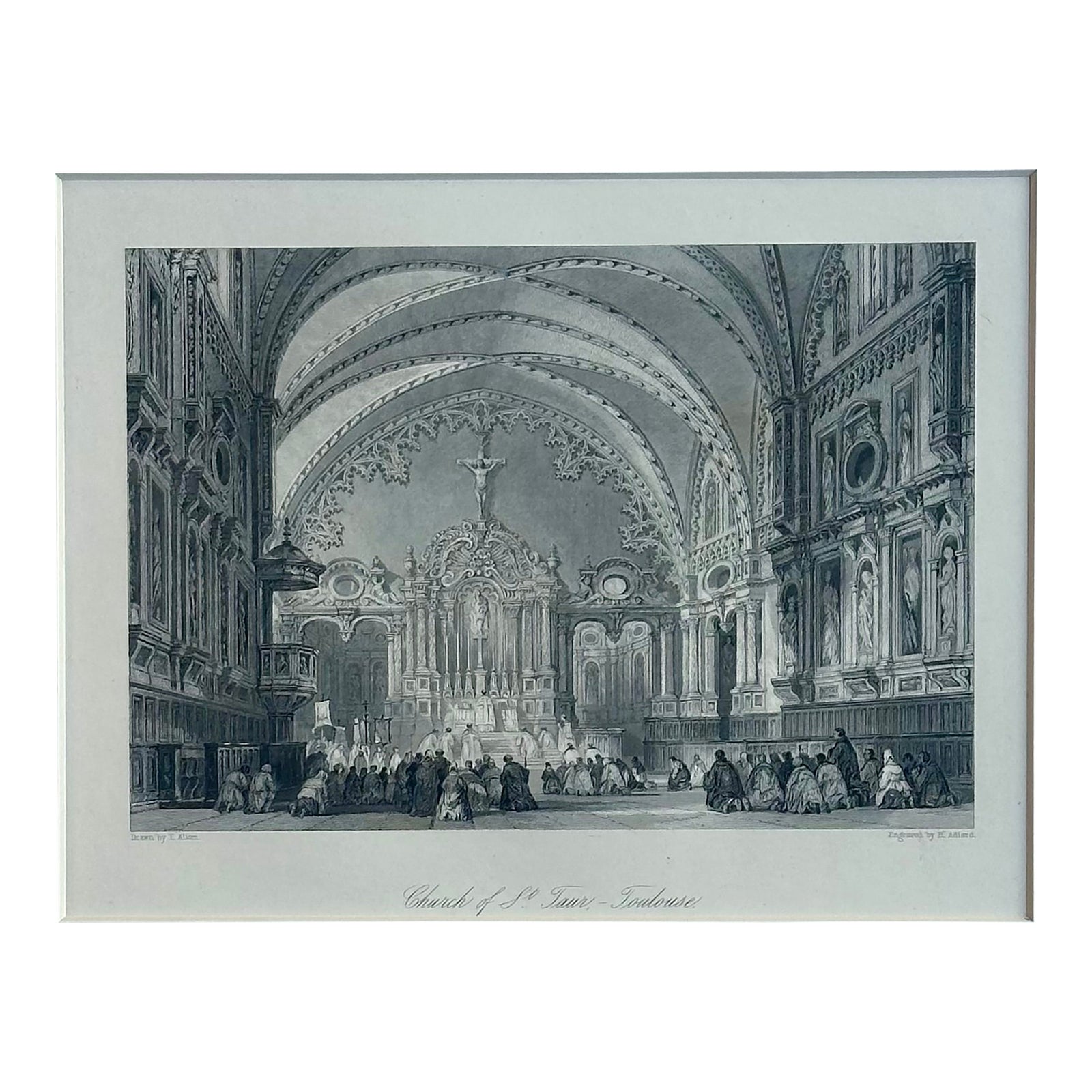 Church of St. Taur (Notre-Dame Du Taur) Toulouse, France, 1840 | Chairish