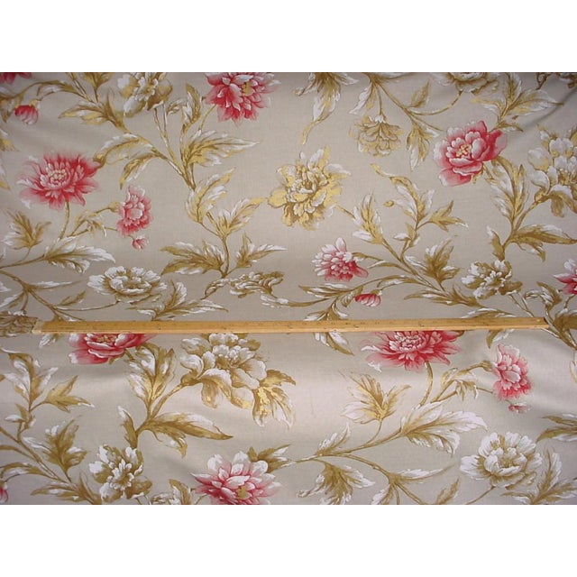Mullberry Gilded Peony Linen Handprinted Floral Upholstery Fabric - 18 ...