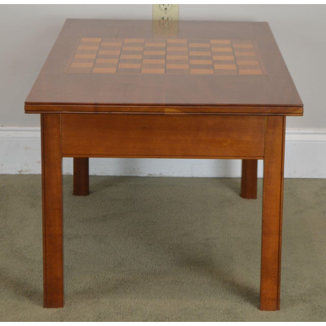 Hand Crafted Solid Cherry Wood Checkerboard Top Game Table by F. G ...