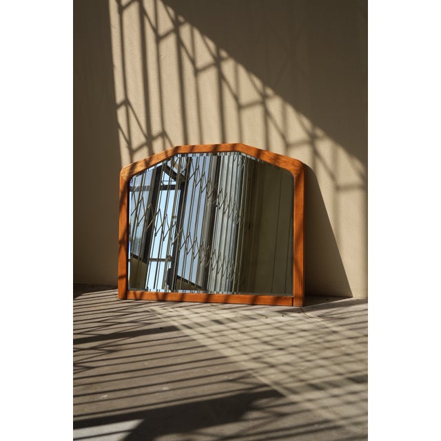 1980s Mid Century Modern Oak Mirror - Vintage Wodden Arbek Mirror ...