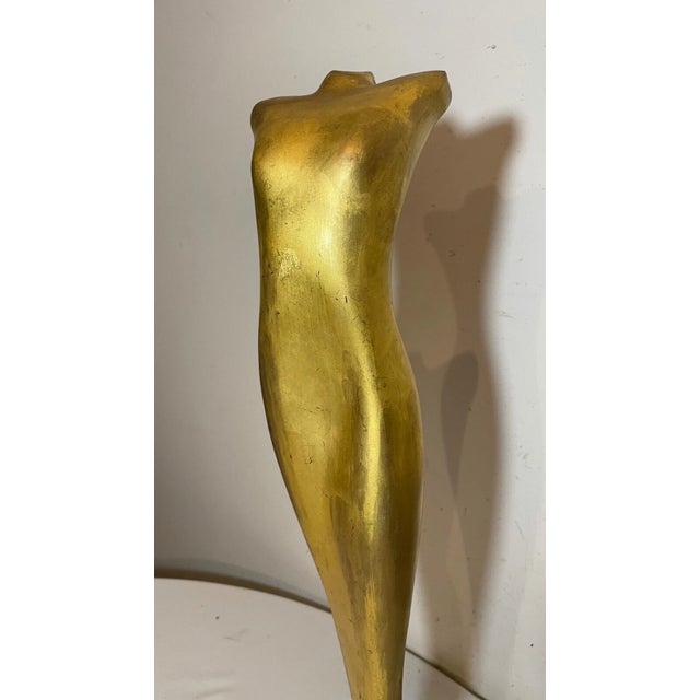 2000 Kevin Kelly Gold Leaf Bronze Modern Nude Female Figure Statue Sculpture Art | Chairish