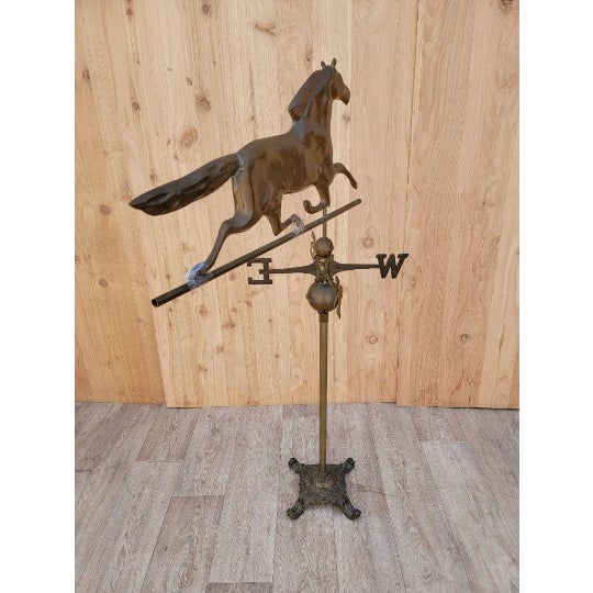 Vintage Bronze Horse Weathervane Stand | Chairish