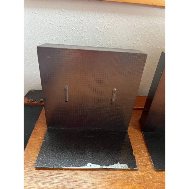 Mid 20th Century Heavy Metal Cast Religious Bookends With Gold Cross ...