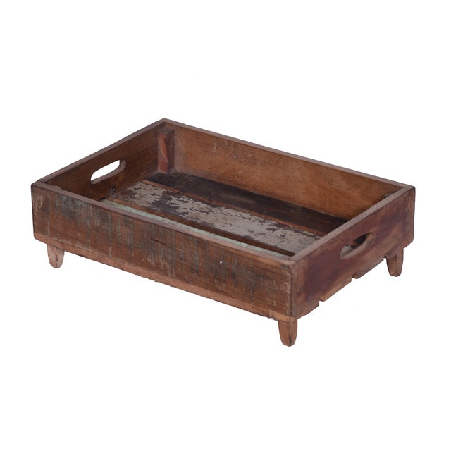 Fortney Rustic Style Wooden Serving Tray | Chairish