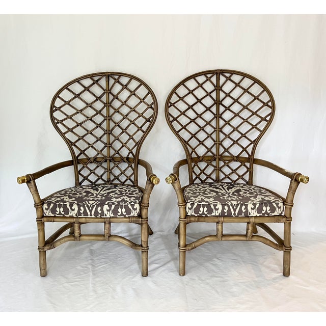 Vintage Ficks Reed Fan Back Peacock Rattan Chairs- a Pair | Chairish