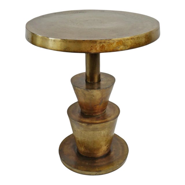 Brass Deco Modern Side Table | Chairish