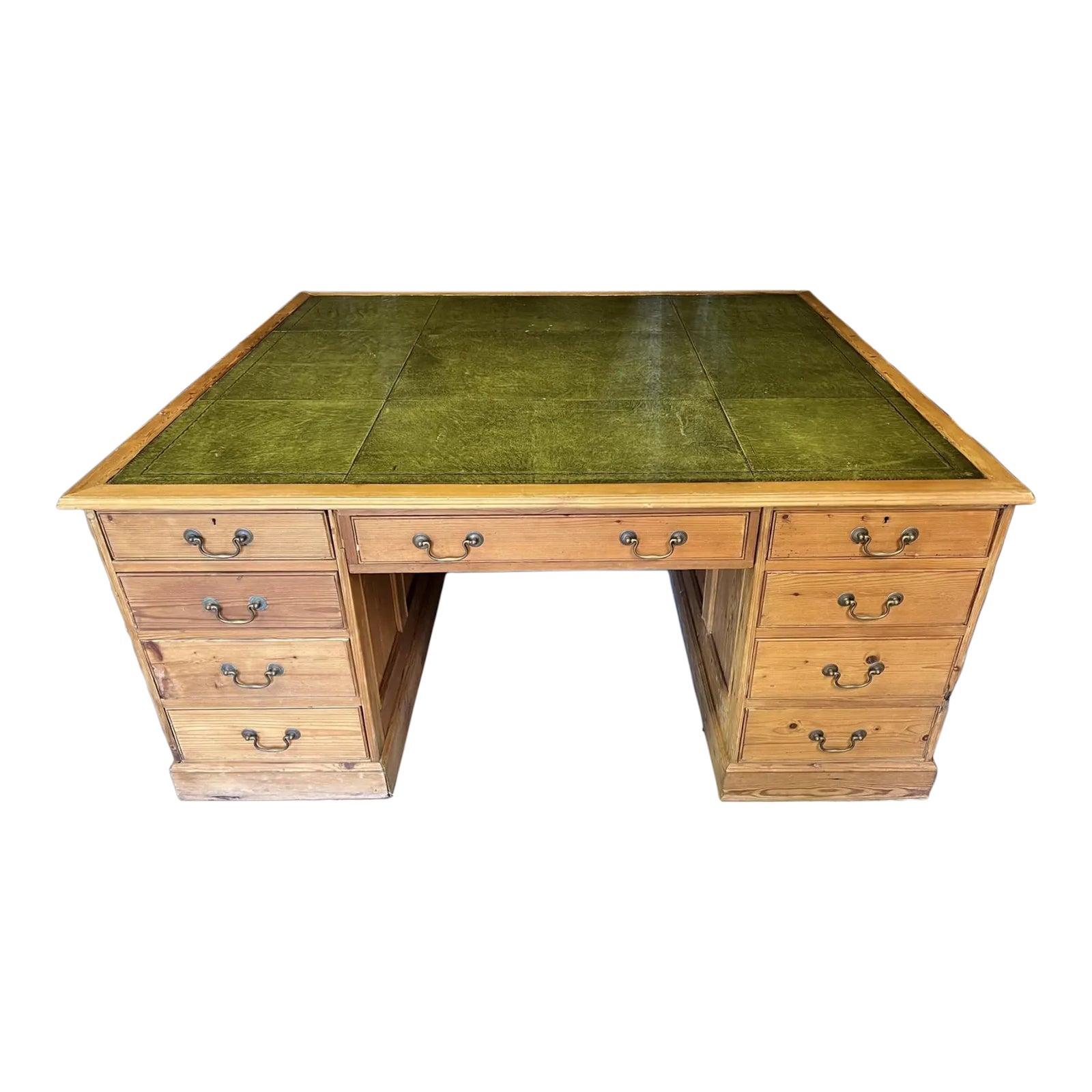 Vintage leather top desk for sale store