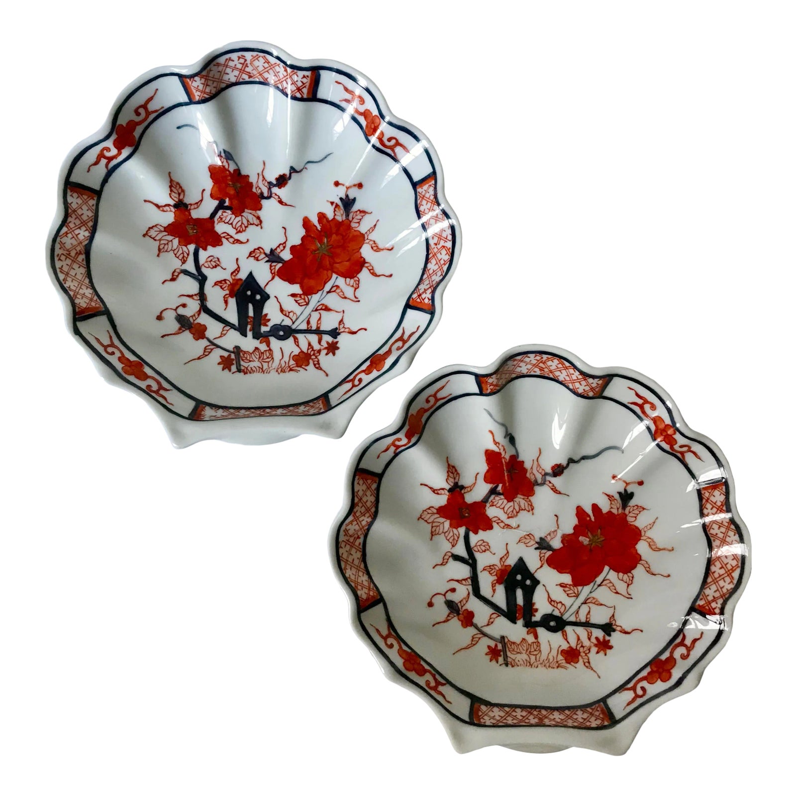 Vintage Chinese Shell Form Dishes, Set of 2 | Chairish