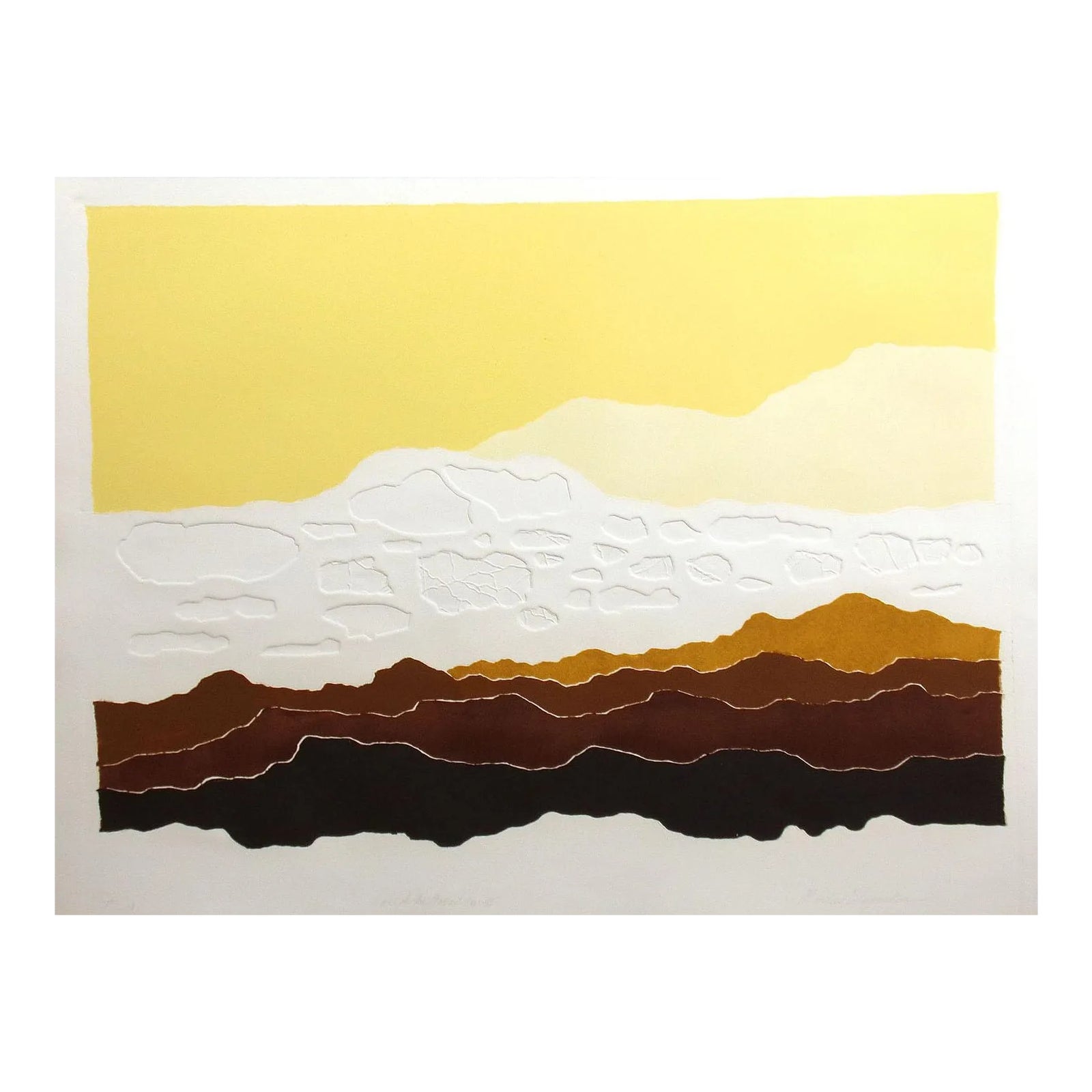 1980s "Land of the Ancients Ones III" Collagraph Etching by Martha ...