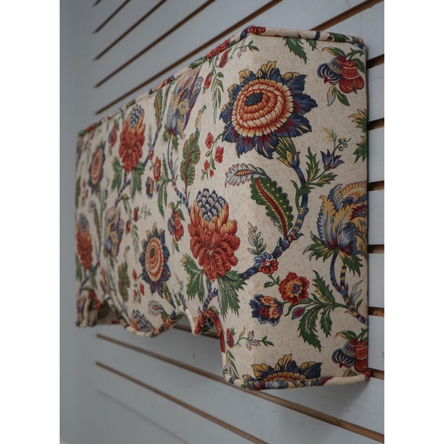 Pair Custom Made Upholstered Window Valances | Chairish