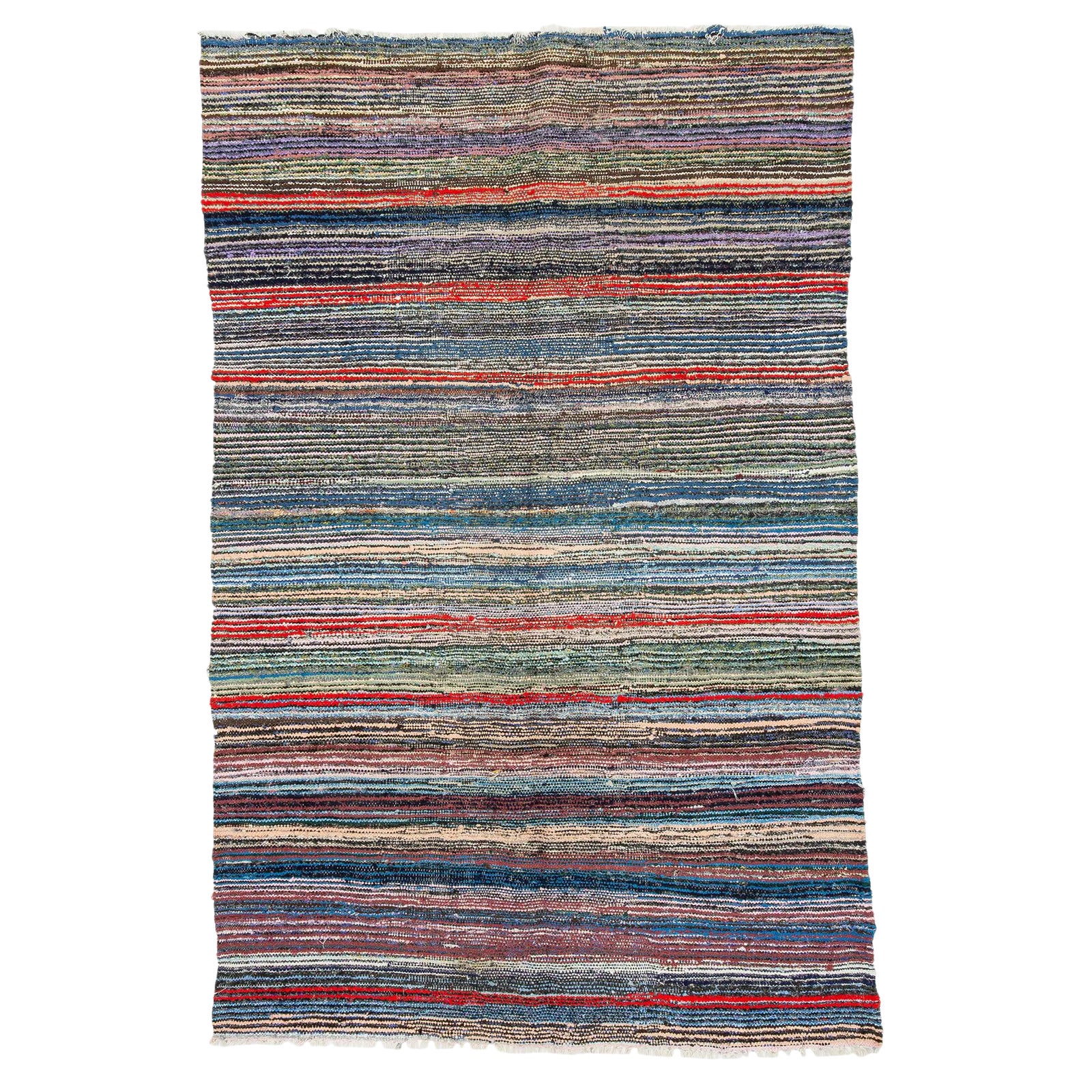 1960s Vintage Handwoven Colorful Rug- 5′2″ × 8′ | Chairish