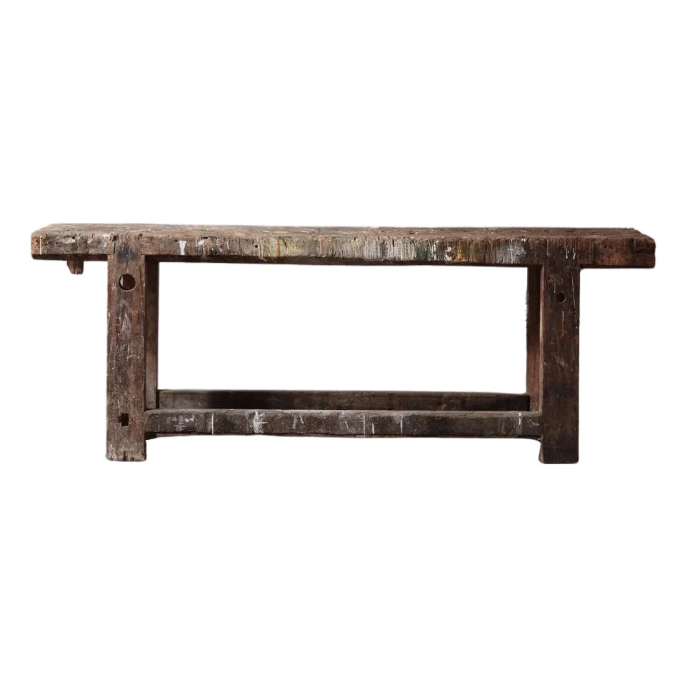 19th Century French Artist's Work Bench Console | Chairish