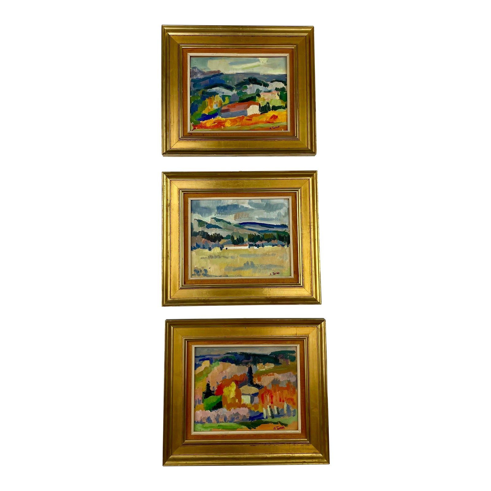 Set of 3 20th Century Fauvist Style Paintings | Chairish