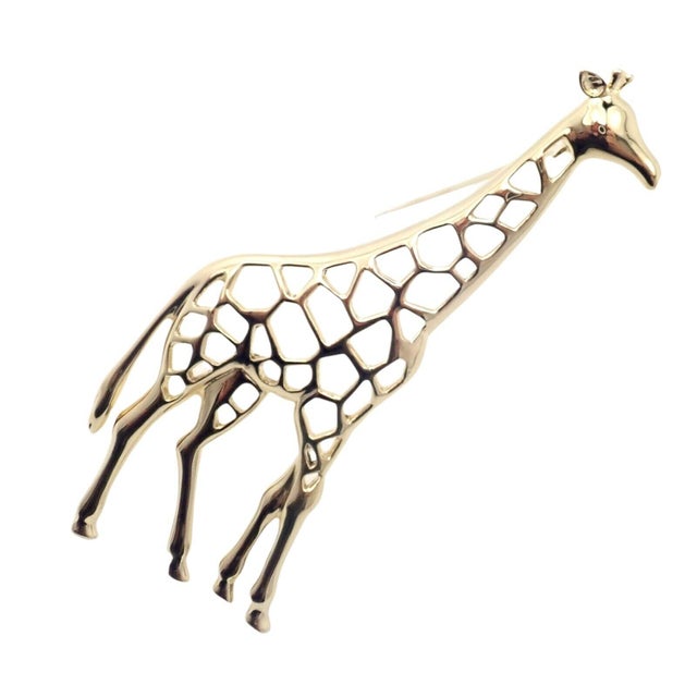 Mikimoto 18k Yellow Gold Large Giraffe Pin Brooch | Chairish