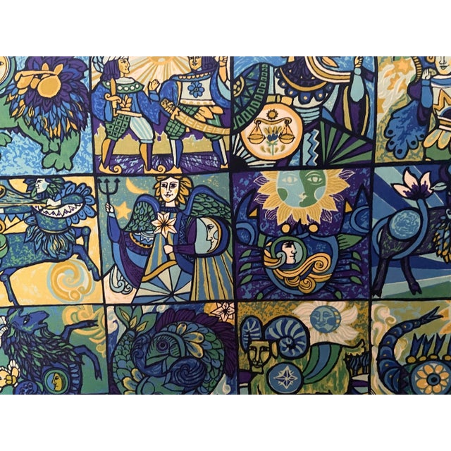 1970s Vintage Zodiac Signs Twin Bed Headboard | Chairish