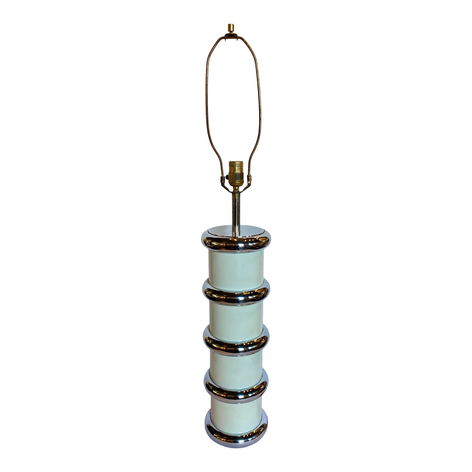 Modern Karl Springer Style Chrome Ring Table Lamp by Mutual Sunset ...