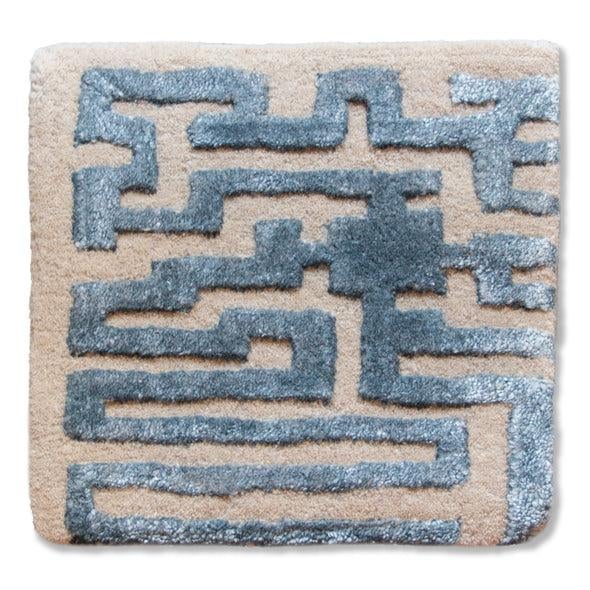 Sample Theseus Maze Rug, Sky Blue, 1212 | Chairish