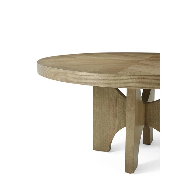 Modern Round Light Ash Dining Table | Chairish