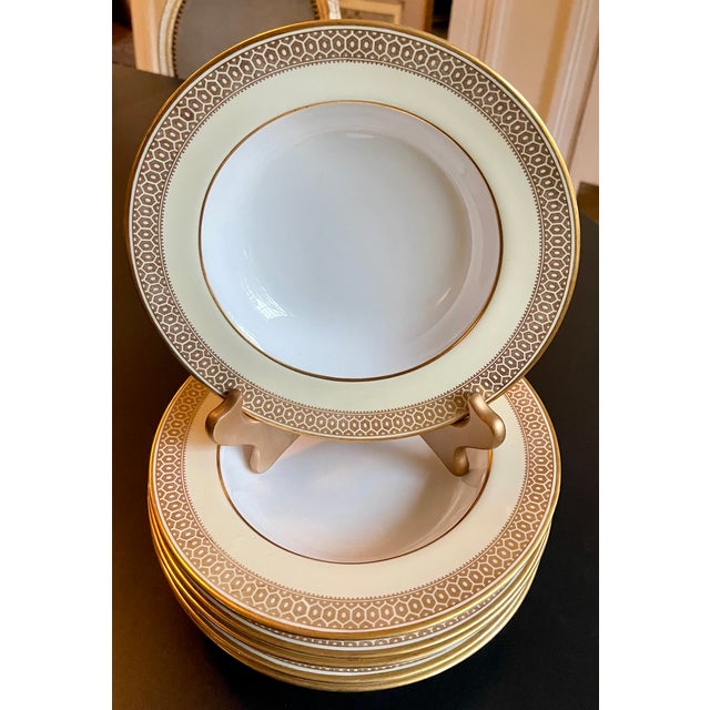 Antique Spode Gilt Edged Soup Bowls -- Set of 6 | Chairish