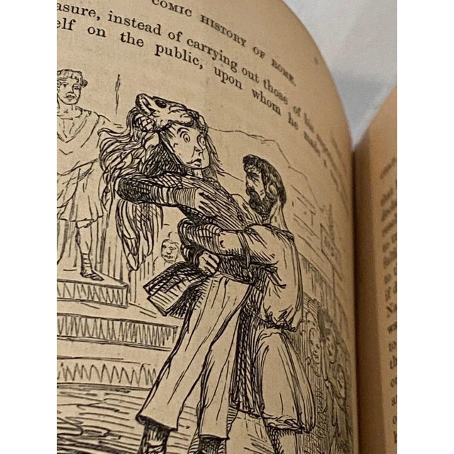 19th Century Comic History of Rome Leather-Bound With Color Etchings C ...