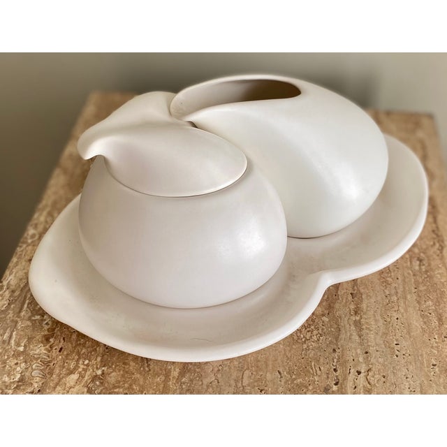 Peter Saenger Ceramics Modernist White Sugar / Creamer Nesting Set ...