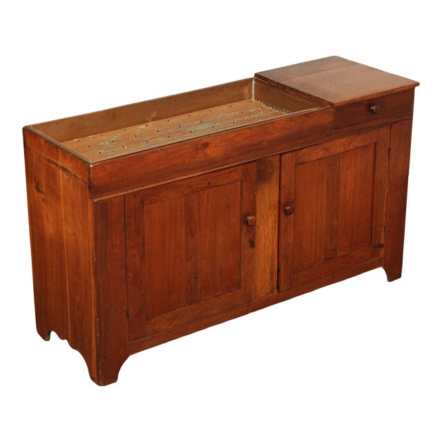 Antique 19th Century Pennsylvania Farmhouse Walnut Dry Sink | Chairish