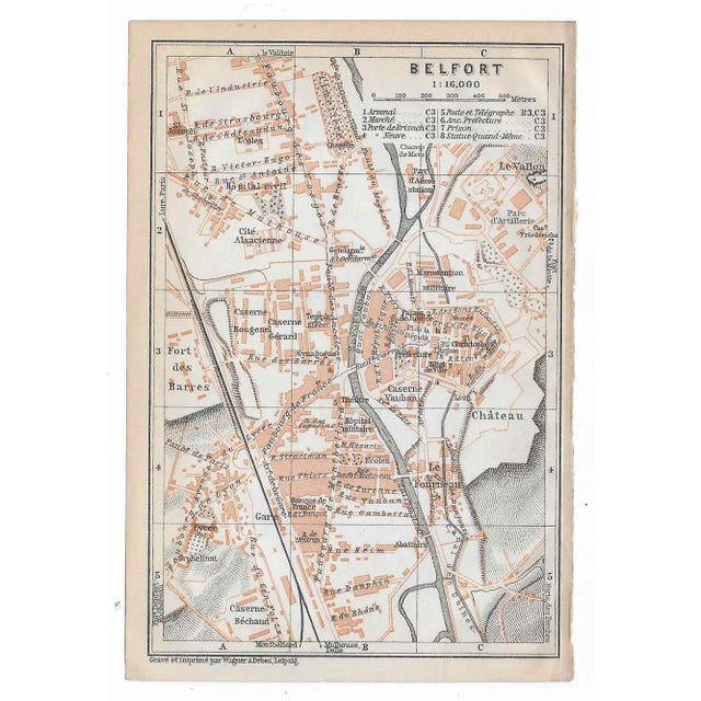 Antique Map of Belfort France | Chairish