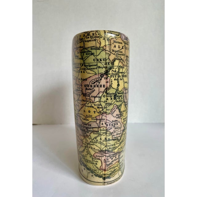 Vintage Ceramic Map of France Oblong Vase by 3-G Imports | Chairish