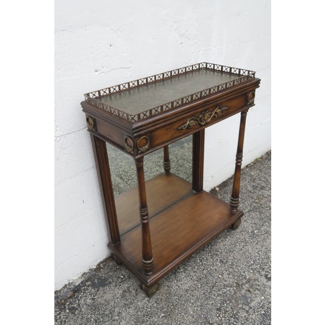 Carved Flowers Top Small Server Console Table | Chairish