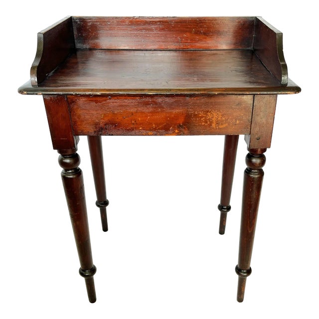 19th Century Hand Crafted Pine Work Stand/ Writing Desk | Chairish