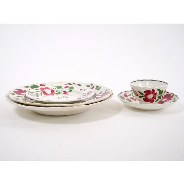 Beautiful American Adams Rose Ironstone Dinnerware Set | Chairish