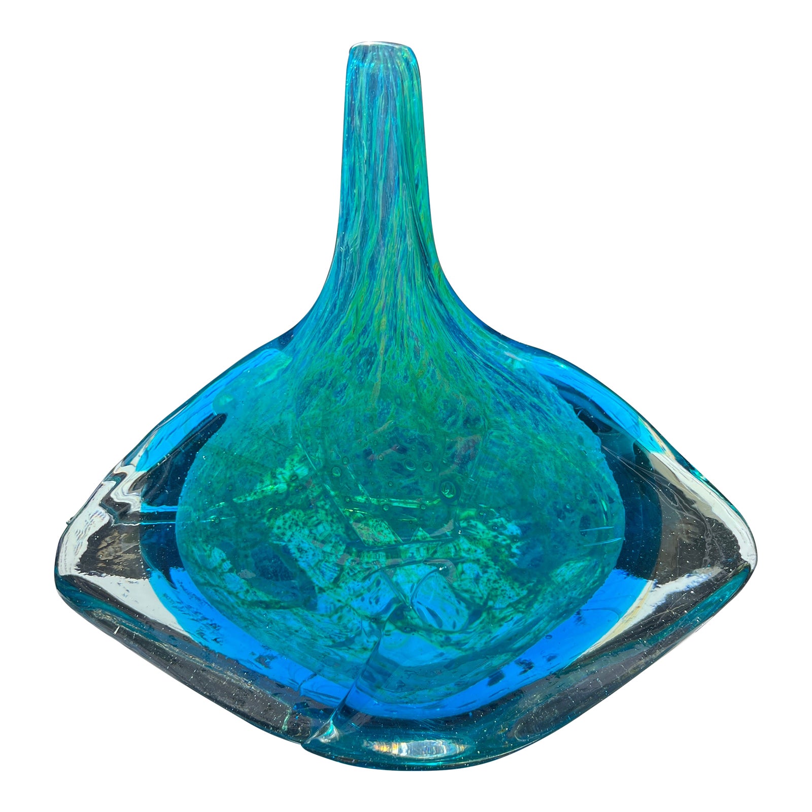 Mdina Axe Fish Head Vase Hand-Blown & Signed by Michael Harris 1978 ...