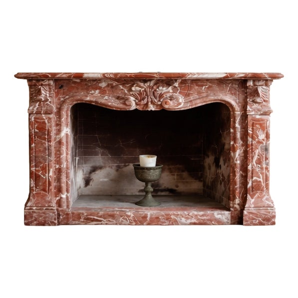 Vintage Fireplace in Marble | Chairish