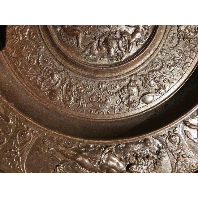 Baroque Style Cast Iron Charger with Mythological Scenes | Chairish