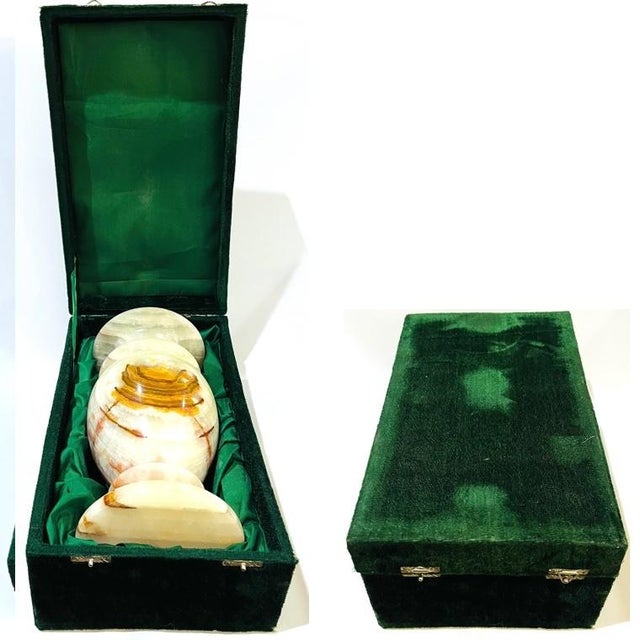 Vintage Onyx Urns in Presentation Boxes - a Pair | Chairish