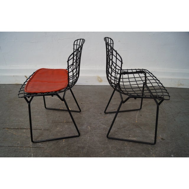 Knoll Mid-Century Bertoia Black Wire Childs Chairs - Pair | Chairish