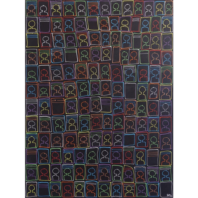 Abstract Figurative Painting by Ricky Hunt "A Bigger Crowd" Original ...