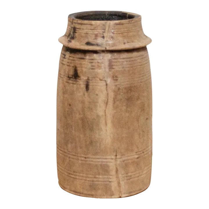 Tribal Wooden Antique Pot-Guda | Chairish
