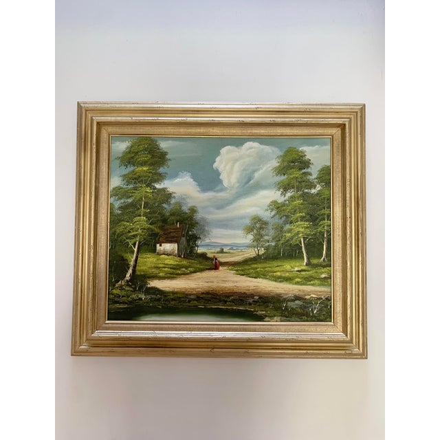 Mid 20th Century Brenner Signed Pastoral Landscape Framed Oil Painting ...