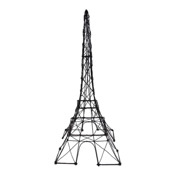 Vintage Brutalist Wire Eiffel Tower Sculpture | Chairish