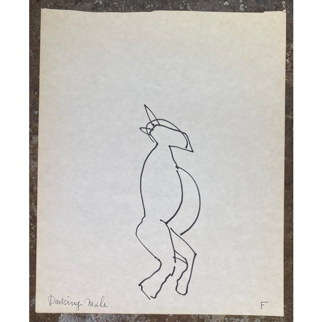 Frank Wallace Dancing Mule Drawing | Chairish