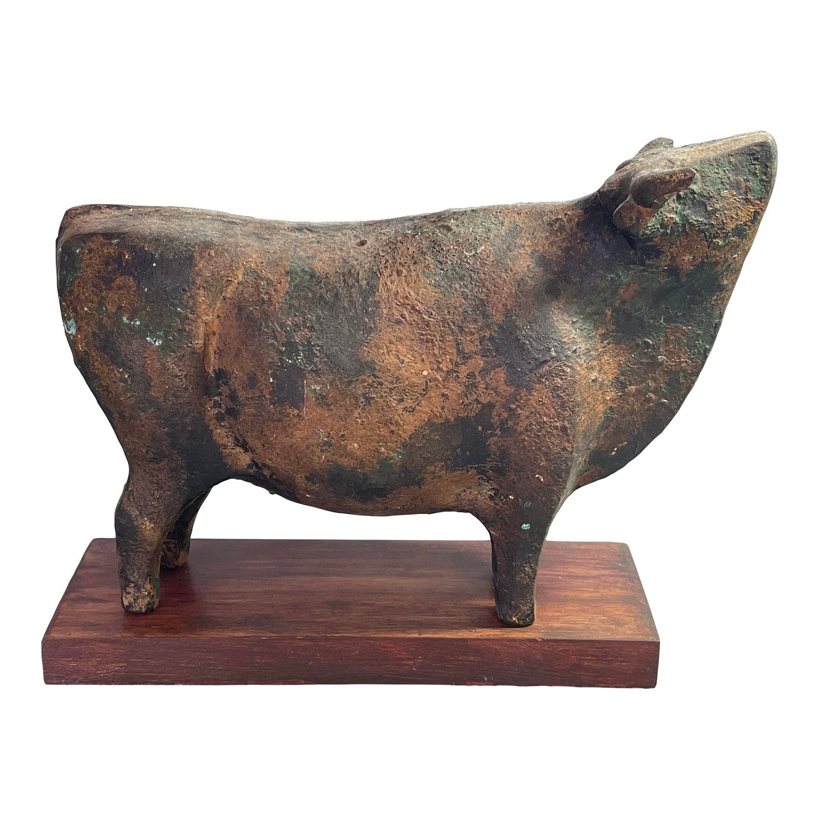 Japanese Cast Iron Bull Sculpture Decorative Fine Art Japan | Chairish