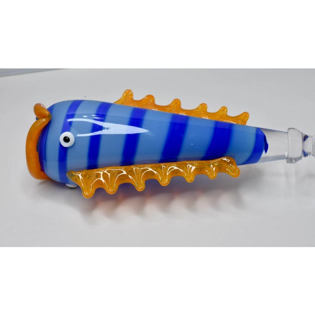 Swedish Orange & Blue Fish by Anna Örnberg Strömbergshyttan 1980s Art ...