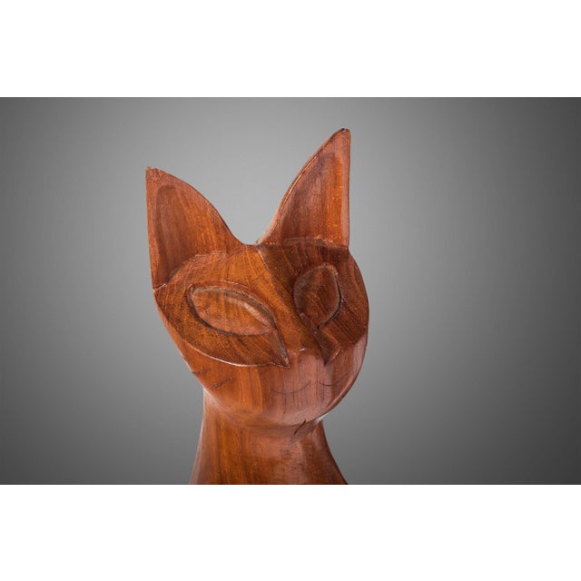 Danish Modern Hand Carved Cat Sculptures in Teak, Denmark, circa 1960's ...